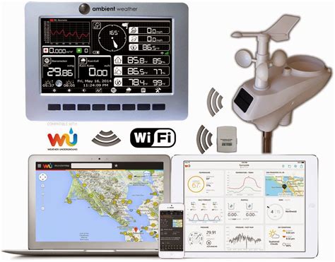 Weather Station Wireless Internet Solar Powered Wireless WiFi Remote Monitoring Weather Station