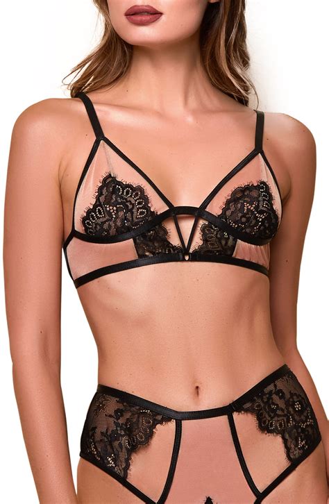Hauty Lace And Mesh Bralette And Panties Set Nordstrom