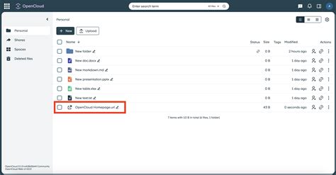 Shortcut Opencloud Docs