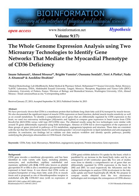 Pdf The Whole Genome Expression Analysis Using Two Microarray