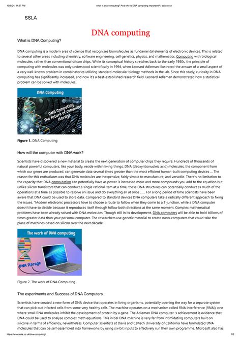 What Is Dna Computing And Why Is Dna Computing Important Ssla Dna