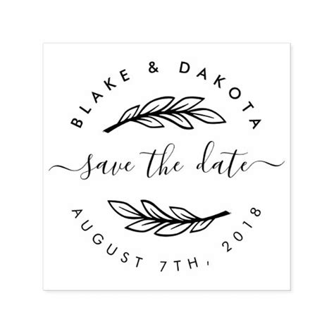 Create Your Own Rustic Custom Modern Save The Date Self Inking Stamp