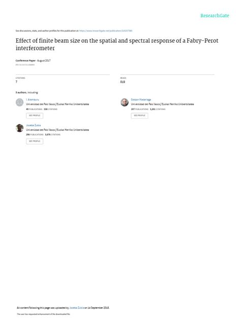 Effect Of Finite Beam Size On The Spatial And Spec Pdf