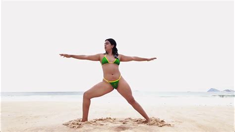 Yoga Routine At The Beach Easy Stretching With Eva Martínez In