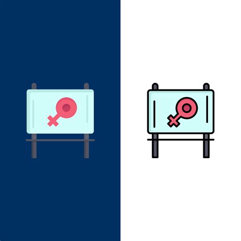 Board Ad Message Icons Flat And Line Filled Icon Set Vector Blue Background 17983789 Vector Art