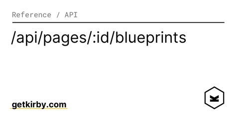 get api pages id blueprints kirby cms