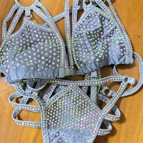 Rhinestone Bikini Dancewear Rave Club Attire Bikini One Piece Bathing