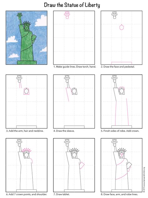 Statue Of Liberty Drawing Easy Dallas Gilfoy