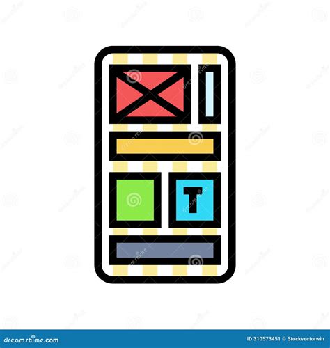 Grid System Ux Ui Design Color Icon Vector Illustration Stock Vector