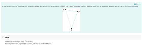 Solved Review A Circle Ot Radius 835 15 Ft Centered At