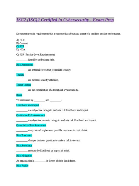Isc Certified In Cybersecurity Pdf Security Computer Security