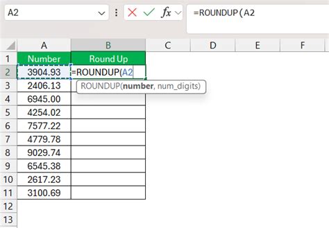 How To Use The Roundup Function In Excel Myexcelonline