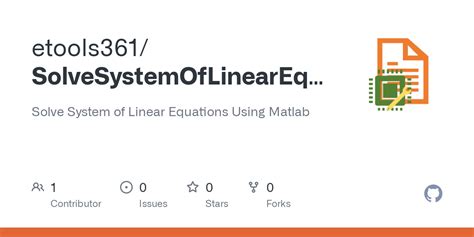 GitHub Etools SolveSystemOfLinearEquations Solve System Of Linear Equations Using Matlab