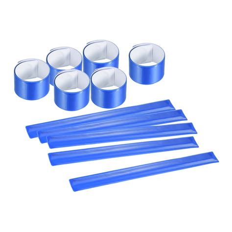 Uxcell Reflective Bands High Visibility Reflective Band For Night Running Cycling Blue 12 Pcs