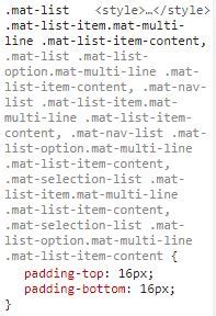 Css Remove Padding From Mat List Item Stack Overflow