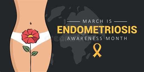National Endometriosis Awareness Month March Stock Illustration