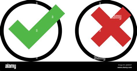 Correct And Incorrect Answers Check Marks And Cross Marks Editable Vector Illustrations Stock