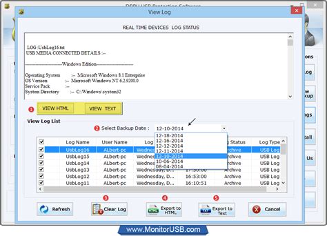 View Logs That Are Maintained By USB Data Protection Tool In Html Or Text Format MonitorUSB
