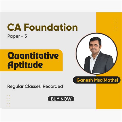 Paper 3 Quantitative Aptitude Ca Foundation Ganesh M Sc Sir Best Ca Cma And Acca