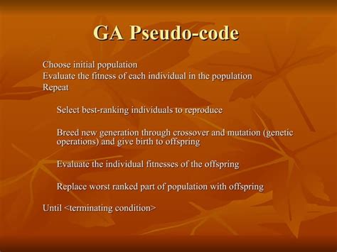 Genetic Algorithms For Engineering Appl Ppt