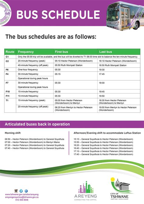Weekdays Bus Schedule A Re Yeng