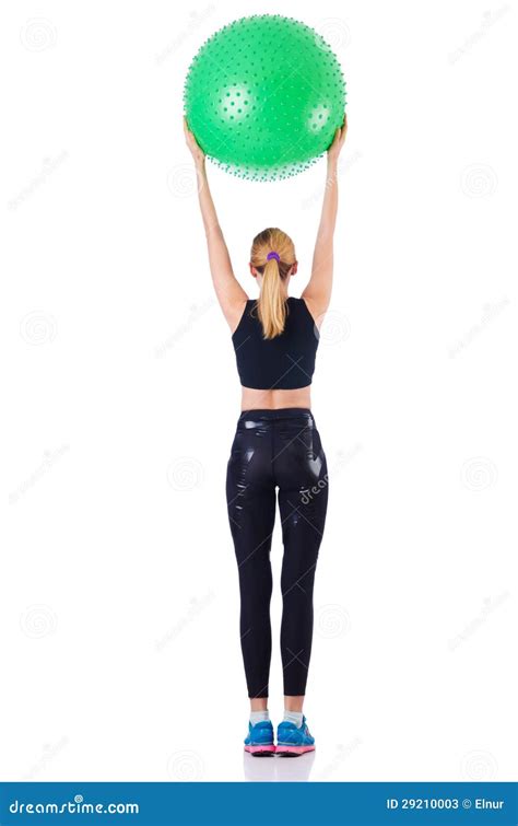 Young Girl With Swiss Ball Stock Image Image Of Happy 29210003