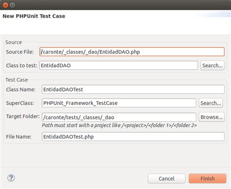 Php Phpunit In Eclipse Cannot Create Test Case From Existing Class Stack Overflow