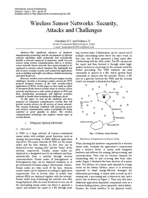 Wireless Sensor Networks Security Attacks And Challenges Pdf