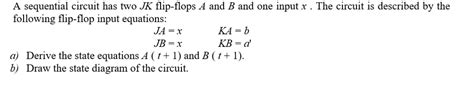 SOLVED A And B Are Constants A Sequential Circuit Has Two JK Flip Flops A And B And One Input