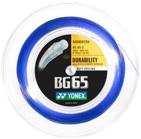 Badminton String Yonex Bg 65 200m Blue