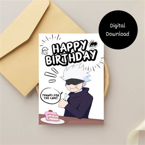 Gojo Jujutsu Kaisen Birthday Card Etsy Canada