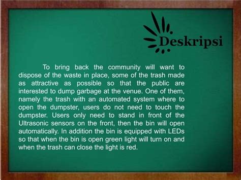 Auto Bin Open The Lid Automatically With Arduino Pptx
