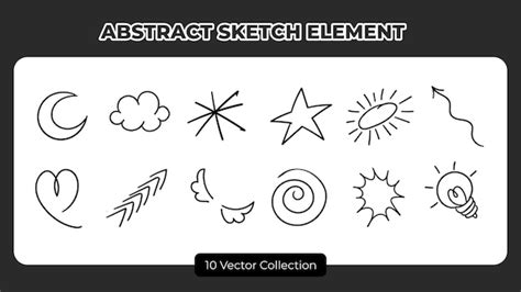 Premium Vector Abstract Sketch Element Set