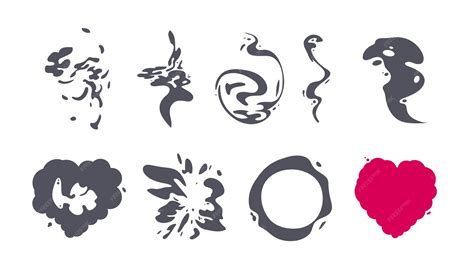 Premium Vector Cartoon Smoke Sprite Set Vector Illustration