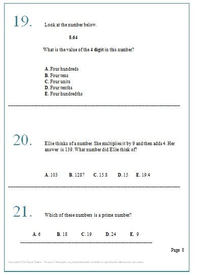 Gl Maths Practice Papers Set 1 Pdf On Target Resources