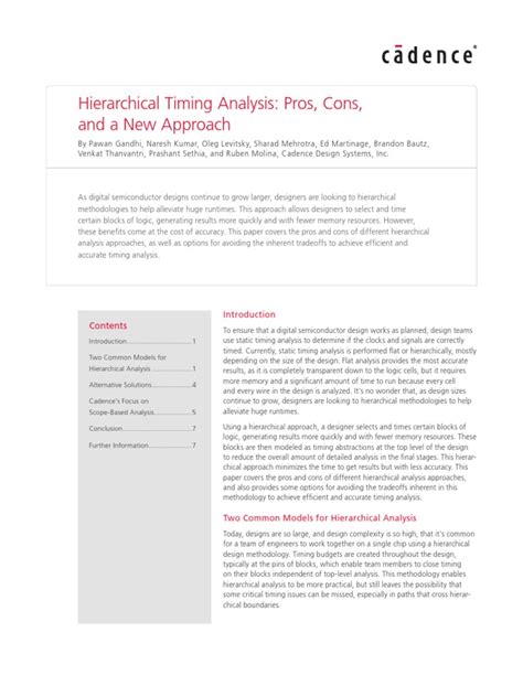 Hierarchical Timing Analysis Wp Pdf Clock Scope Computer Science
