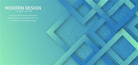 Abstract Blue And Green Geometric Square Shape Overlapping With Dot