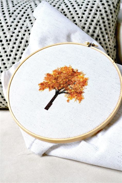 Fall Tree Cross Stitch How I Create My Own Patterns Ugly Duckling House
