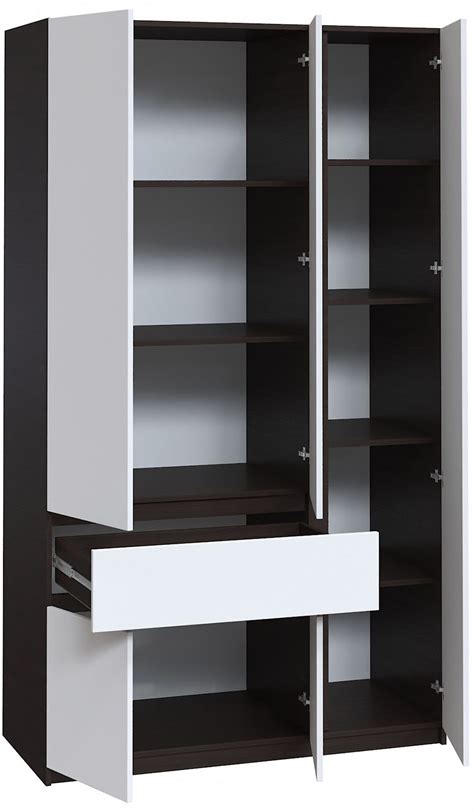 Шафа з дзеркалом Брайт для документів з полицями 1221 х 520 х 2000 H Майстер Форм ДСП Венге