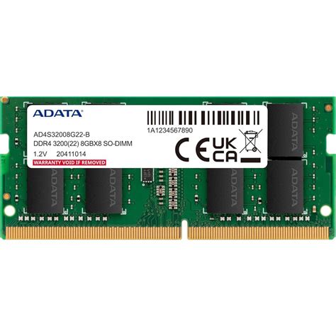 Adata Premier Ddr4 8gb 3200mhz So Dimm Laptop Memory Ad4s32008g22 Sgn Price In Pakistan
