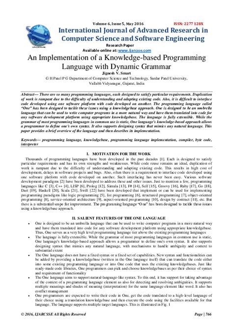 Pdf An Implementation Of A Knowledge Based Programming Language With