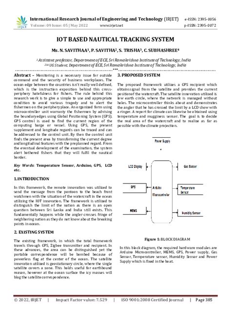 pdf iot based nautical tracking system