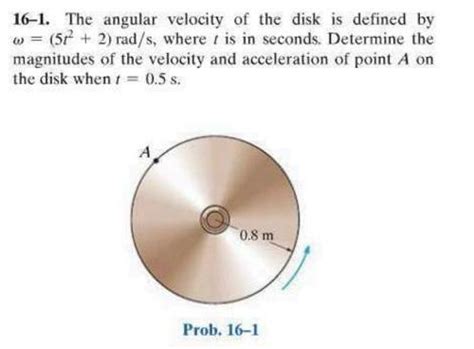 Answered 16 1 The Angular Velocity Of The Disk Is Defined By W 5r 2