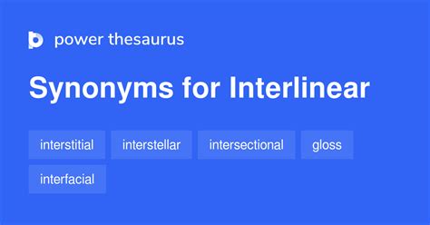Interlinear Synonyms 43 Similar Words And Phrases