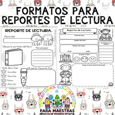 Formatos Para Reporte De Lectura Materiales Educativos Para Maestras