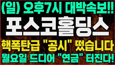 Posco홀딩스 주가전망 일 배당금속보 눈물나게 기다렸던 월요일 드디어 연금 터진다 Posco홀딩스
