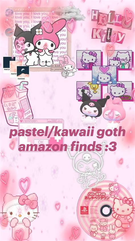 Pastel Goth Hello Kitty Outfit And Room Inspo