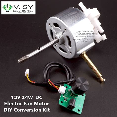 12V 24W DC Electric Fan Motor DiY Conversion Assembly Kit Set With Fan