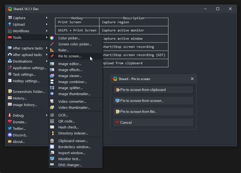 sharex on twitter currently available methods to pin to screen