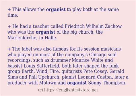 In Sentence Use Of Organist Englishteststore Blog